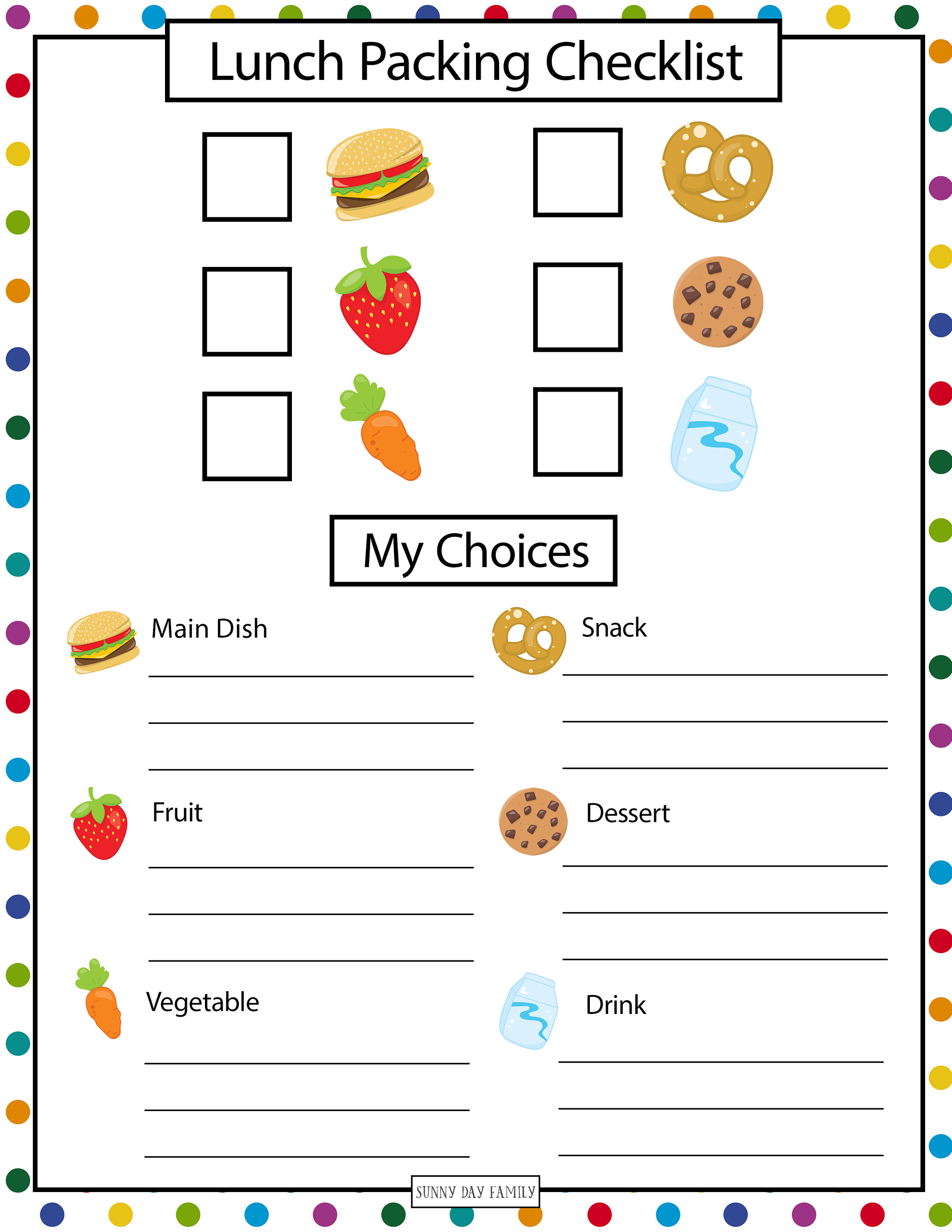 Kids Lunch Planner – sunnydayfamily