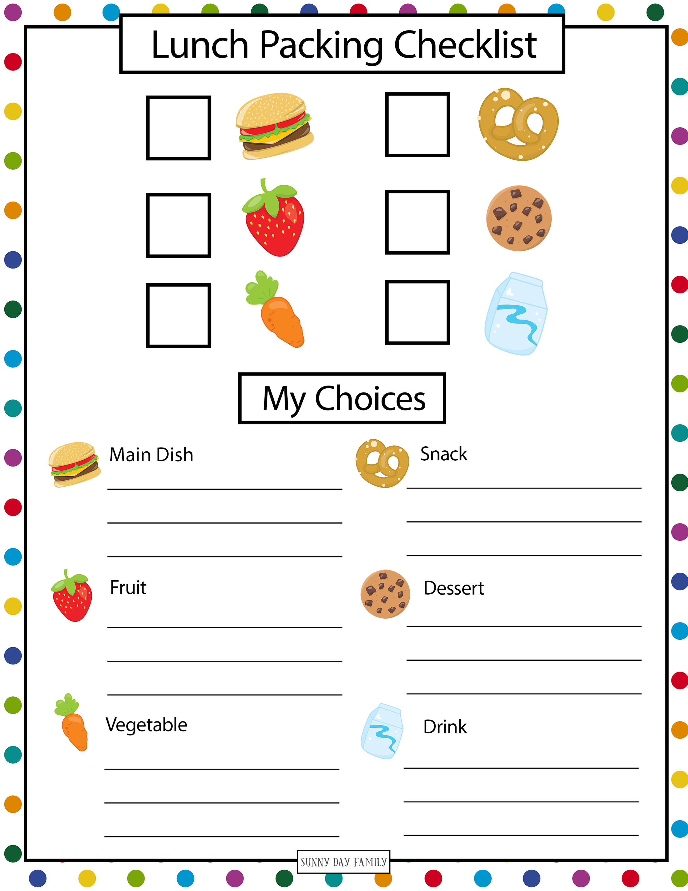 Kids Lunch Planner – sunnydayfamily